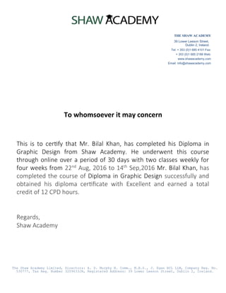 Shaw Academy Diploma | PDF