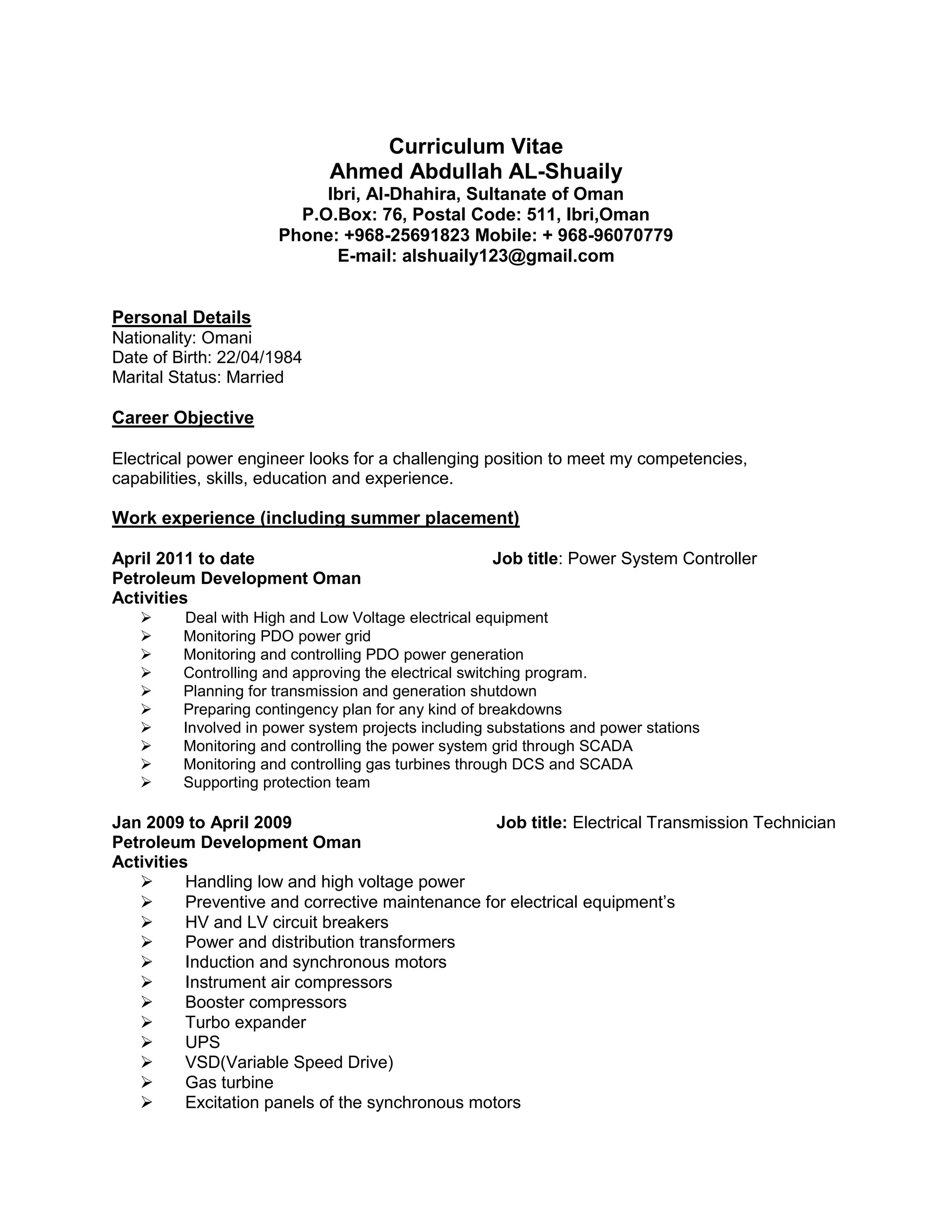 Ahmed-Curriculum Vitae | PDF