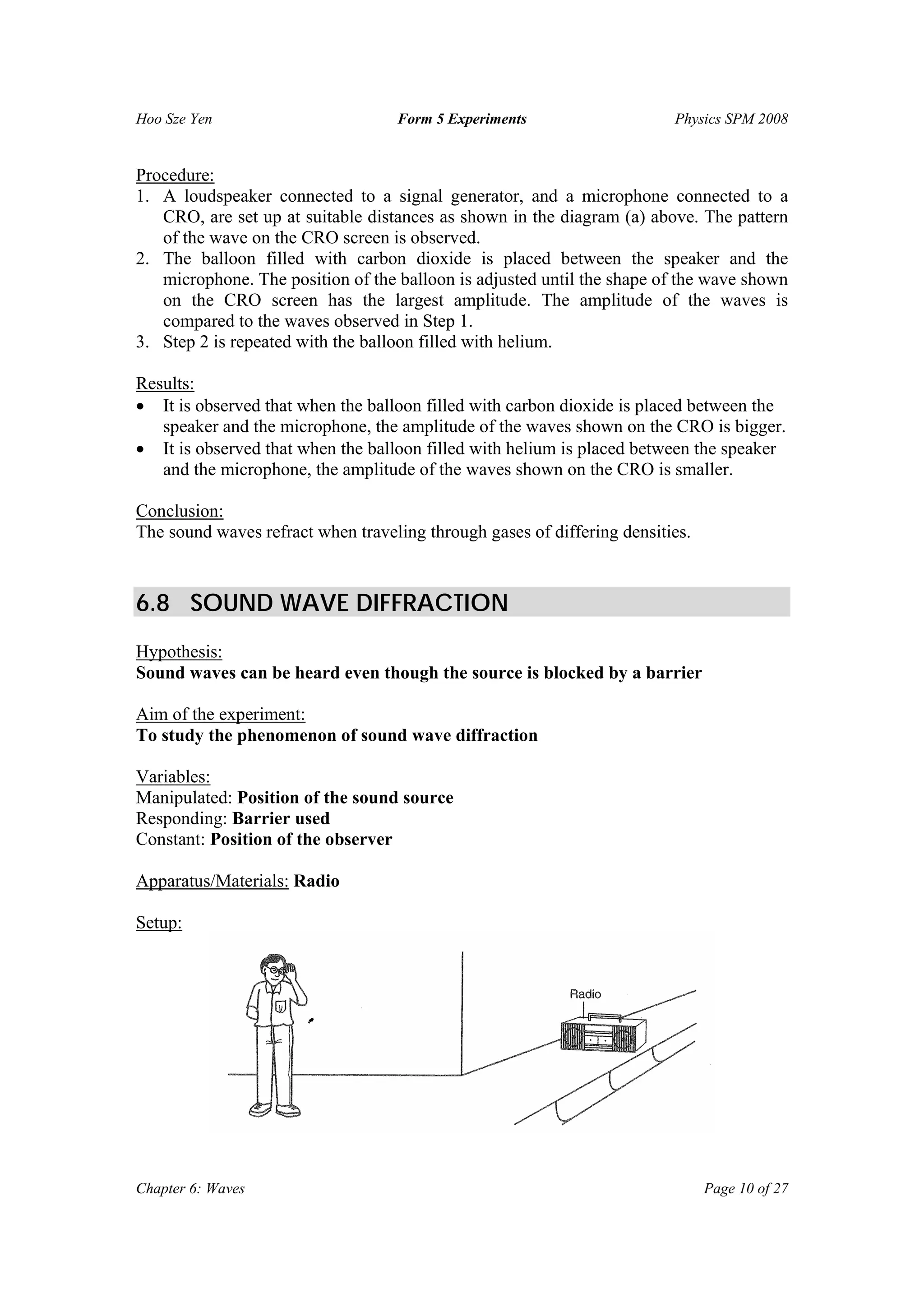 F5 Physics Experiment List | PDF