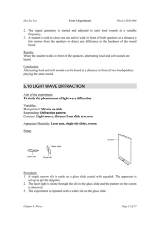 F5 Physics Experiment List | PDF