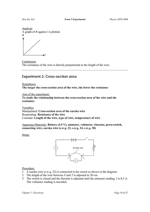 F5 Physics Experiment List | PDF | Physics | Science