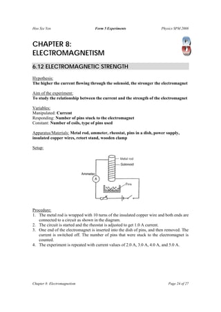 F5 Physics Experiment List | PDF