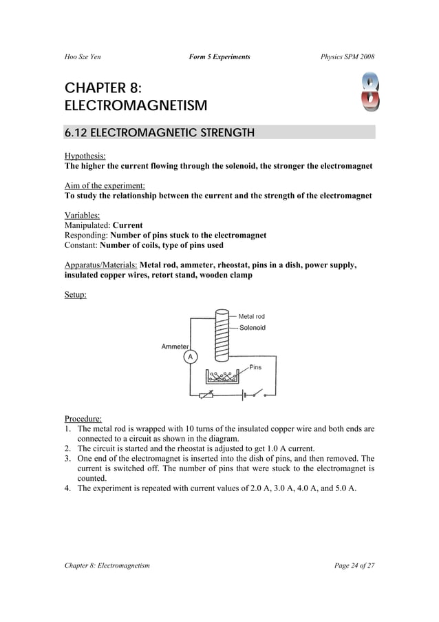 F5 Physics Experiment List | PDF | Physics | Science