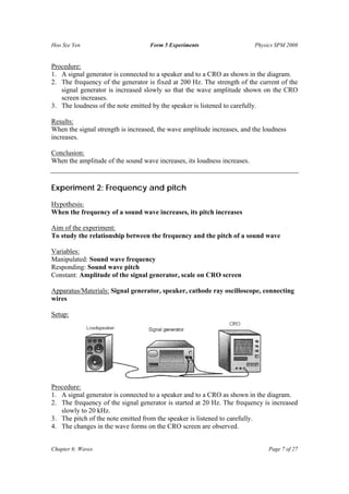 F5 Physics Experiment List | PDF