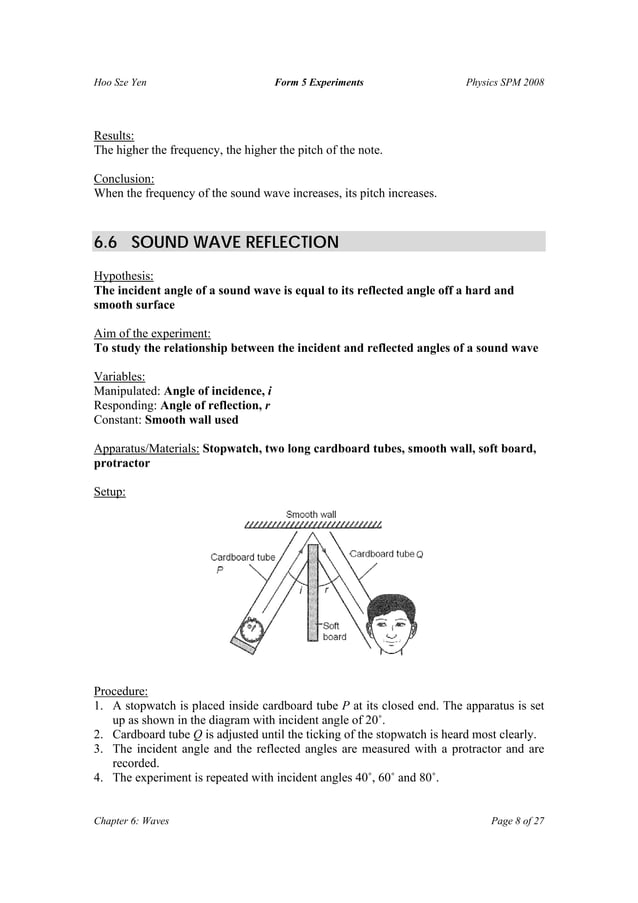 F5 Physics Experiment List | PDF | Physics | Science