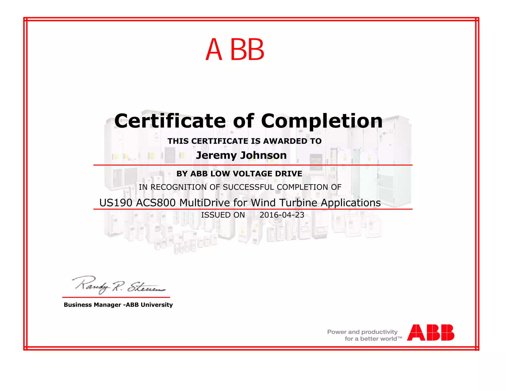 Jeremy Johnson Power Converter Certificate | PDF
