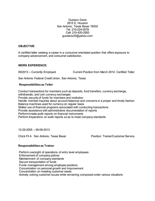 Consumer Resume | DOCX