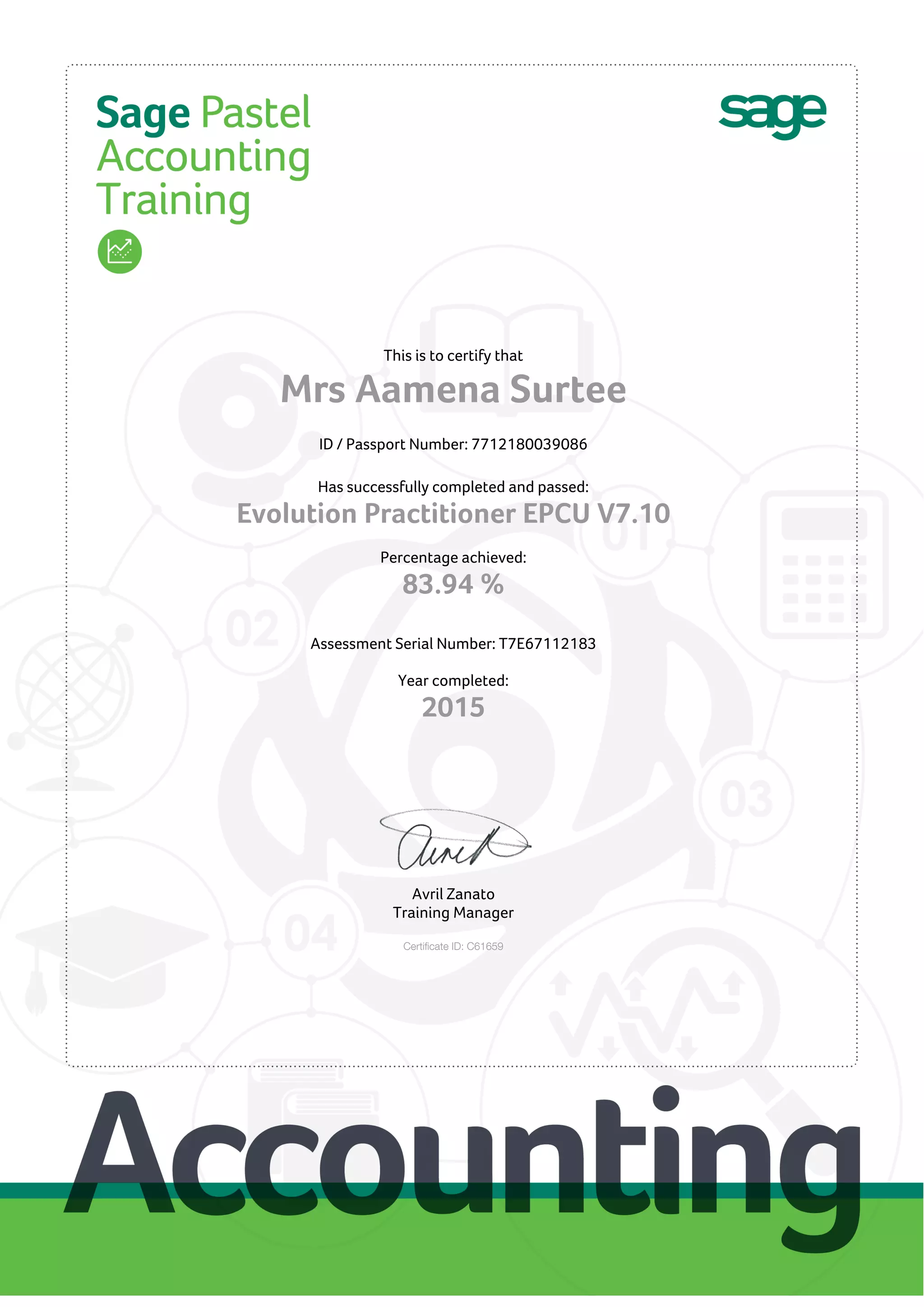 Sage Evolution certificate_61659 | PDF