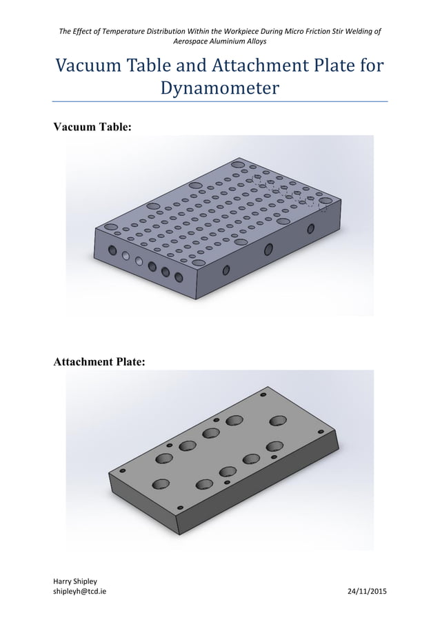 Vacuum Table and Attachment Plate for Dynamometer | PDF