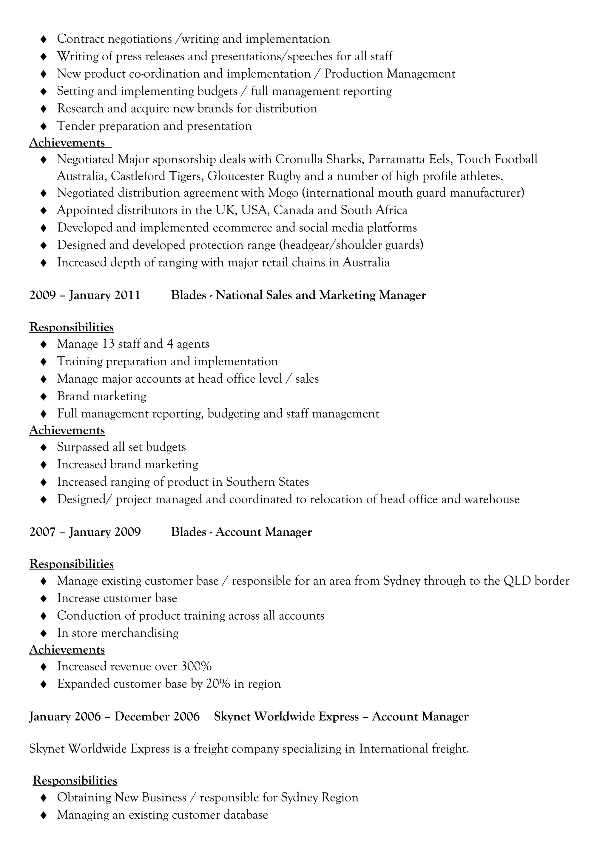 Britt Homewood Resume Management | DOC