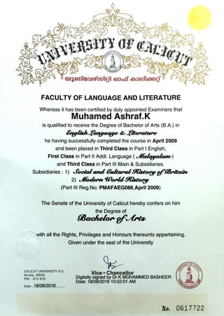 Calicut University | PDF