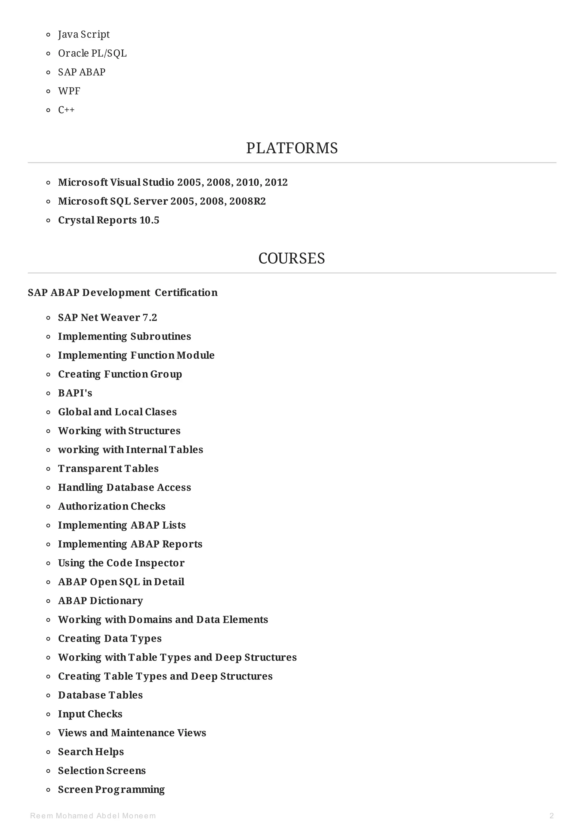 Reem Mohamed | PDF | Programming Languages | Computing