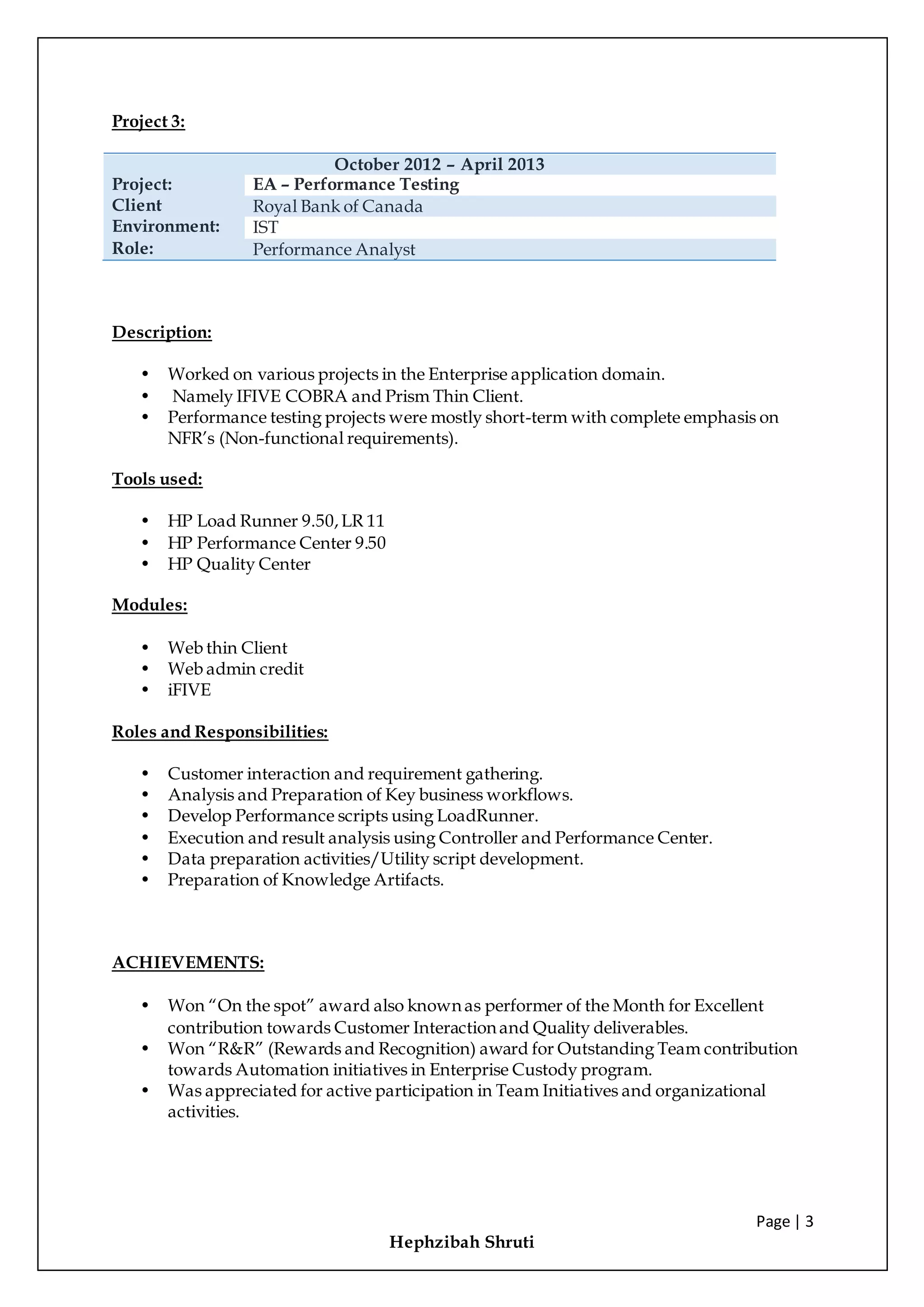 PROJECTS HANDLED | DOCX