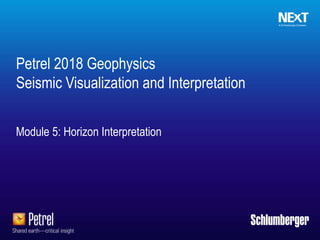 Petrel F 5 horizon interpretation 2018 v1.0 | PPTX