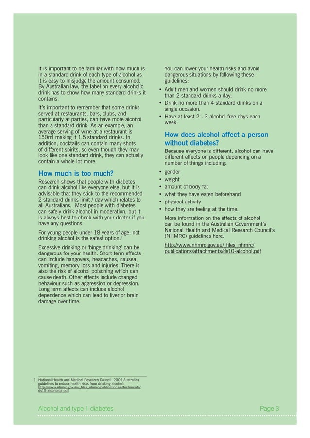 F5 ndss alcohol and type 1 diabetes | PDF
