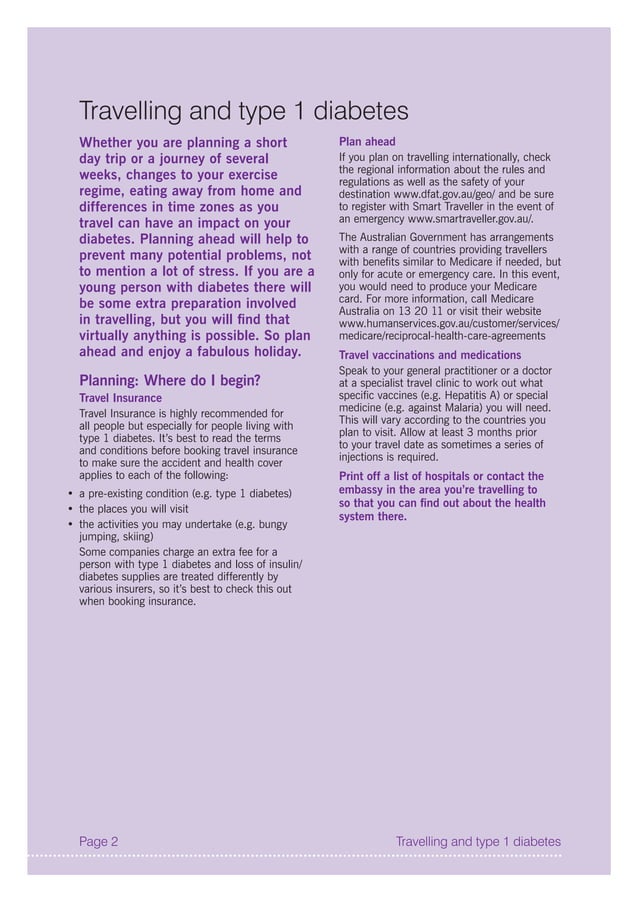 F5 ndss travelling and type1 diabetes | PDF