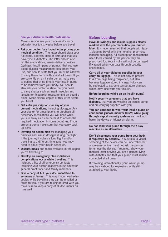 F5 ndss travelling and type1 diabetes | PDF