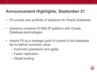 F5 Networks Application Ready Solution for Oracle Database Technologies | PPTX | Databases ...