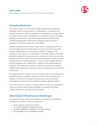 Using Docker container technology with F5 Networks products and services | PDF