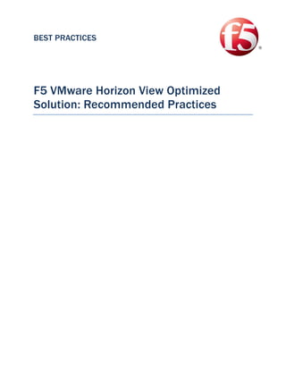 Оптимизированное решение F5 для VMware Horizon View: рекомендации по ...