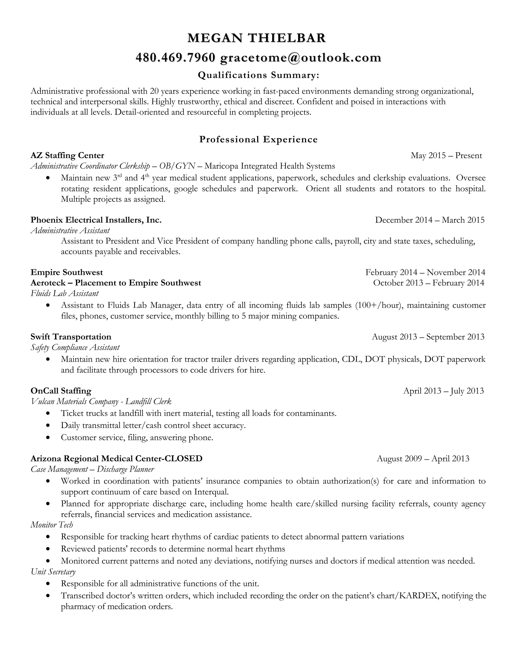 Megan Thielbar 2015 Resume | PDF
