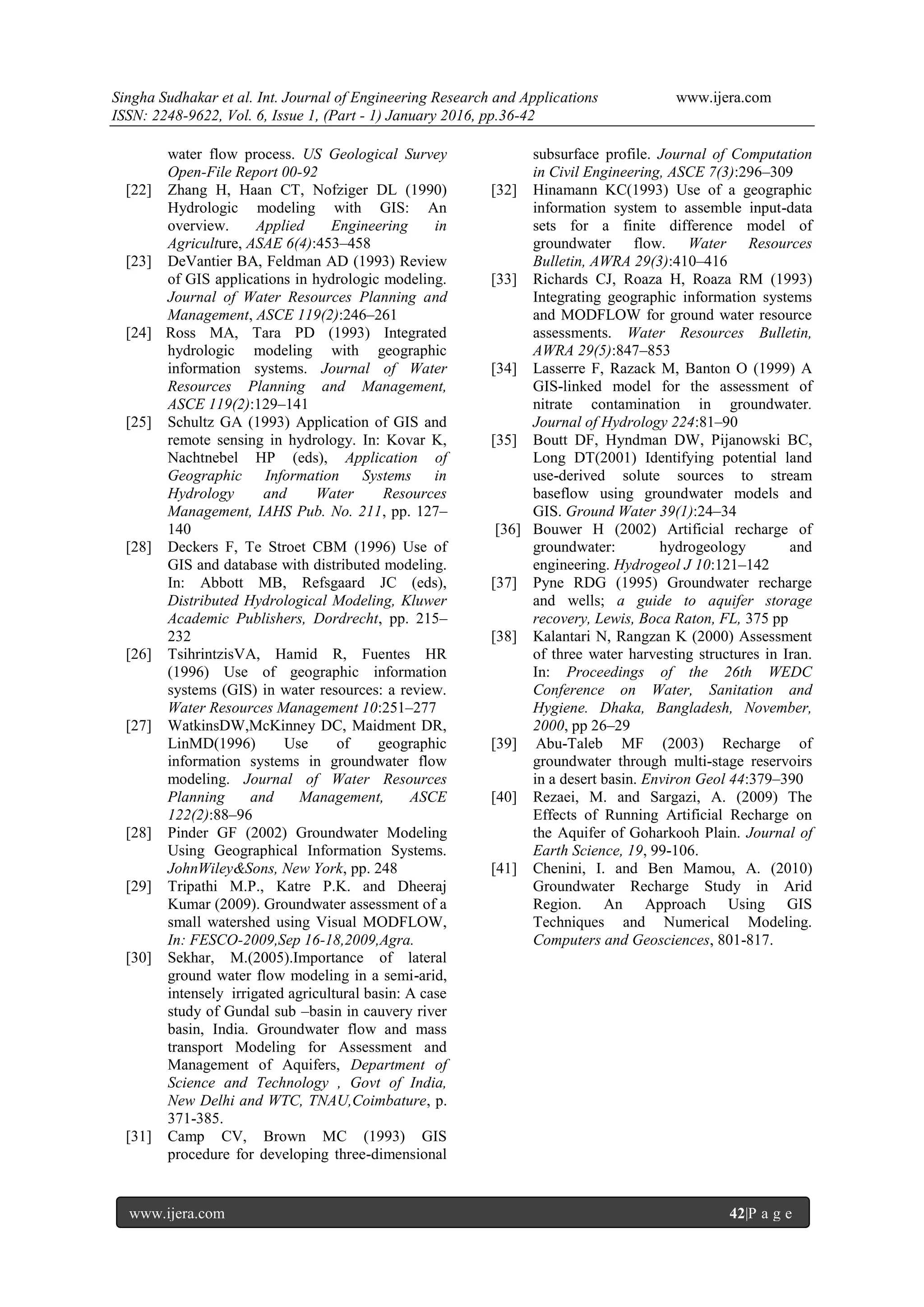 Application of GIS and MODFLOW to Ground Water Hydrology- A Review | PDF