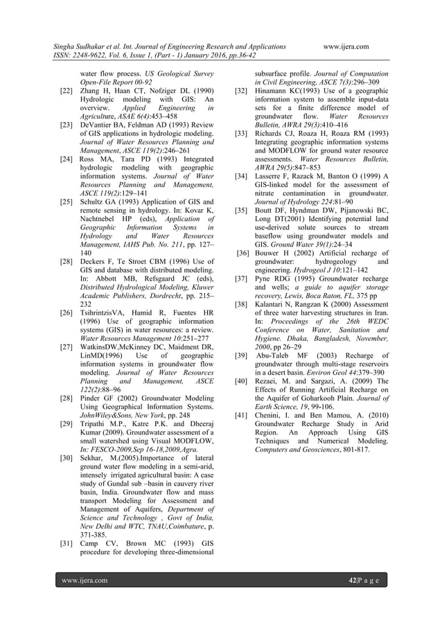 Application Of Gis And Modflow To Ground Water Hydrology A Review Pdf
