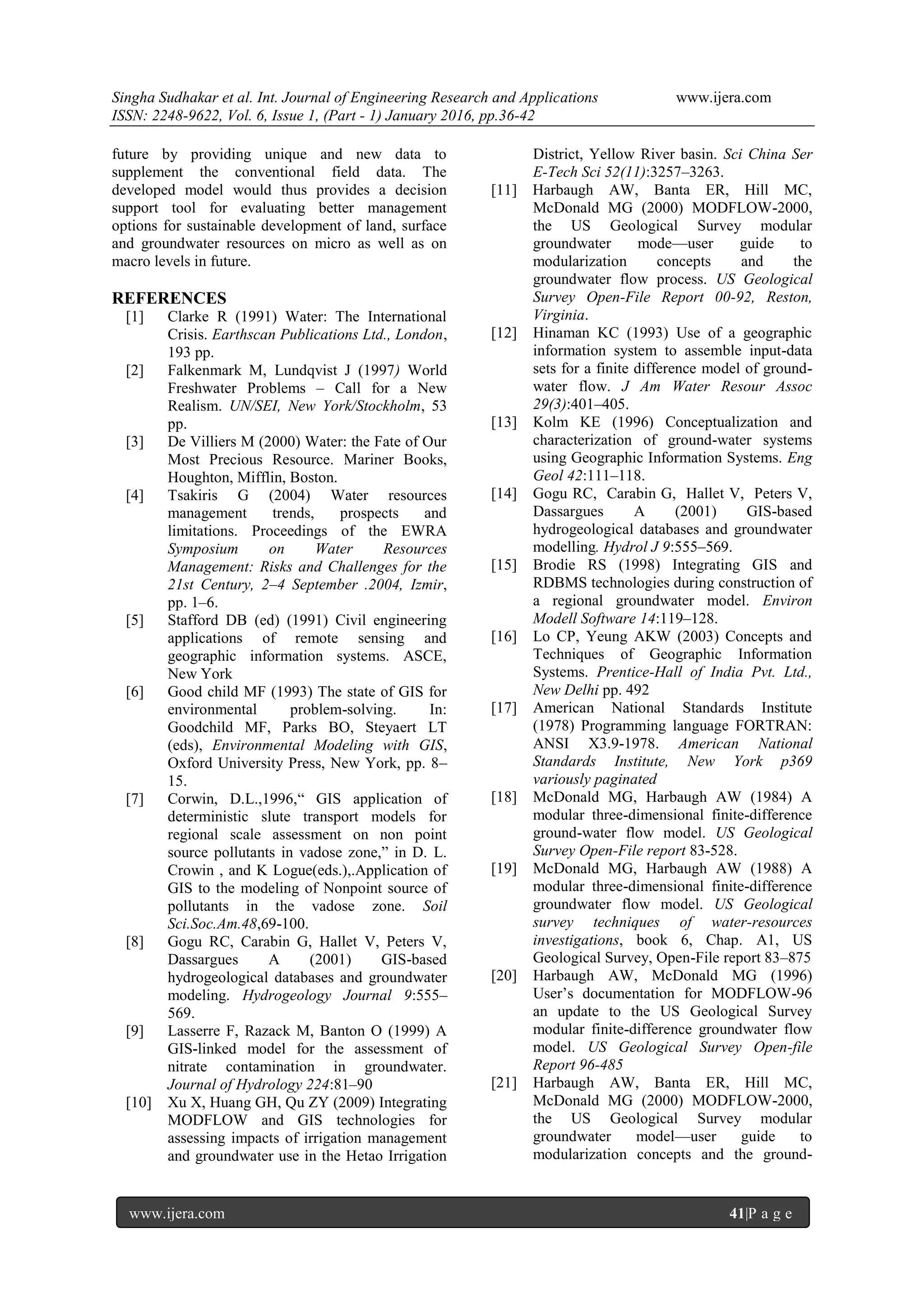 Application of GIS and MODFLOW to Ground Water Hydrology- A Review | PDF