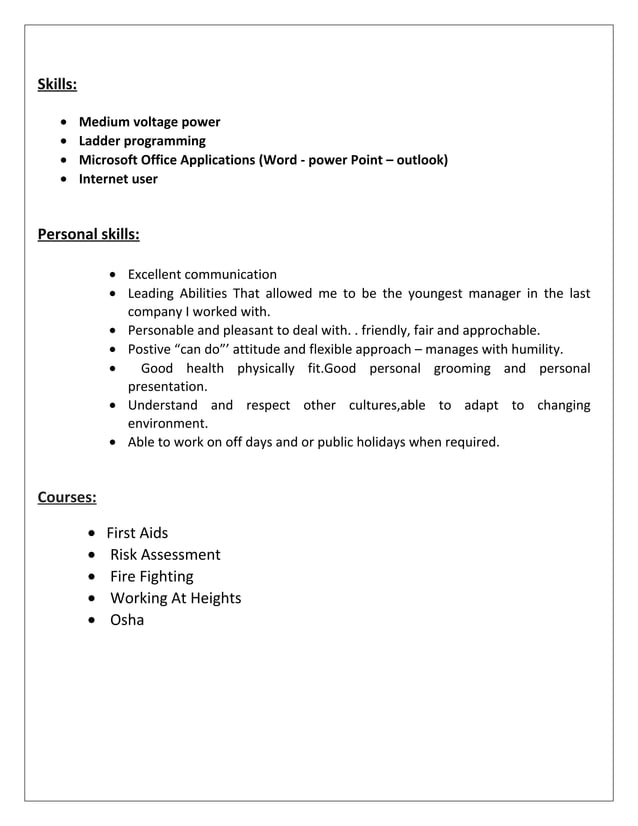 new c.v | DOC | Human Resources | Business