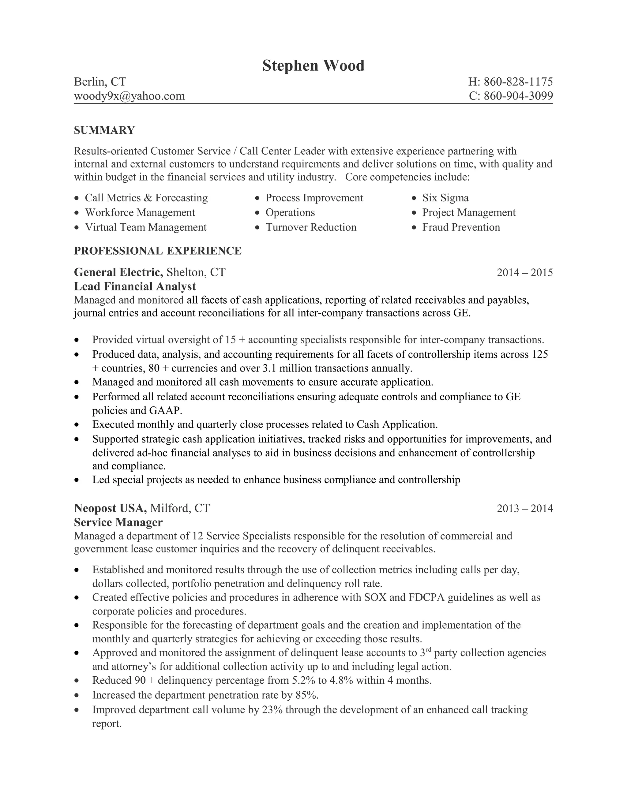 Stephen Wood Resume (GE) | DOC