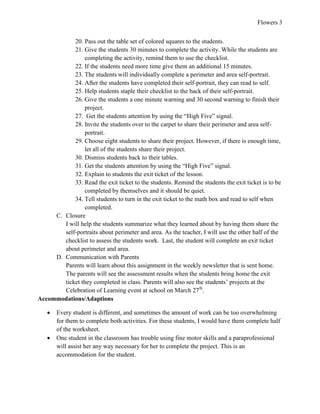 Perimeter and Area People Lesson Plan M FLowers | PDF