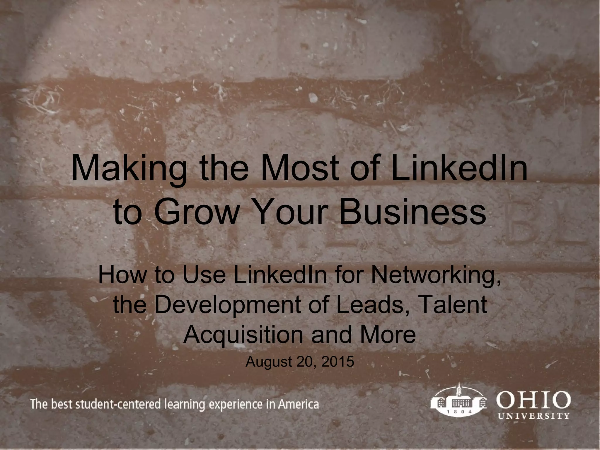 LinkedIn Lunch and Learn | PPT