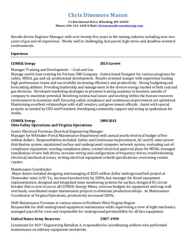 Chris Mason Resume 2015