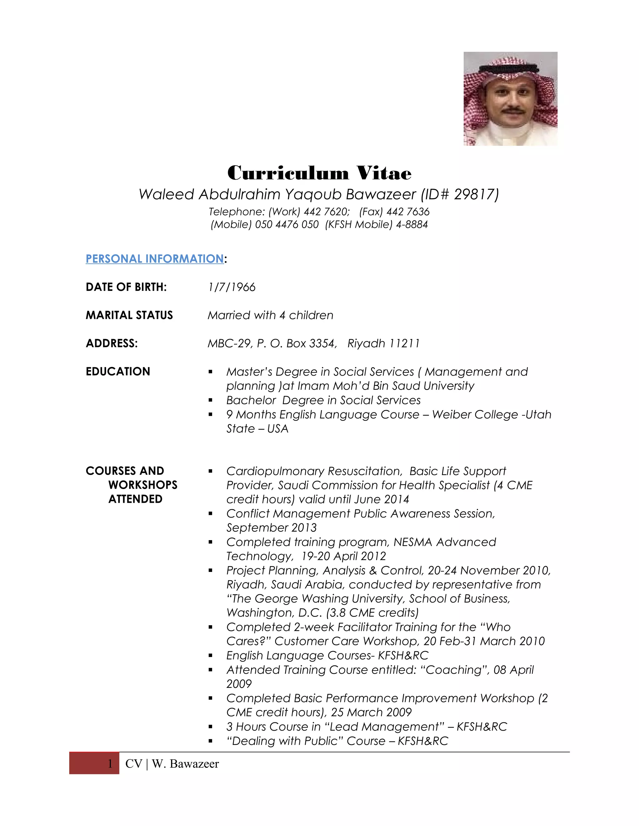 CV copy - Waleed - 03July2014 | DOC