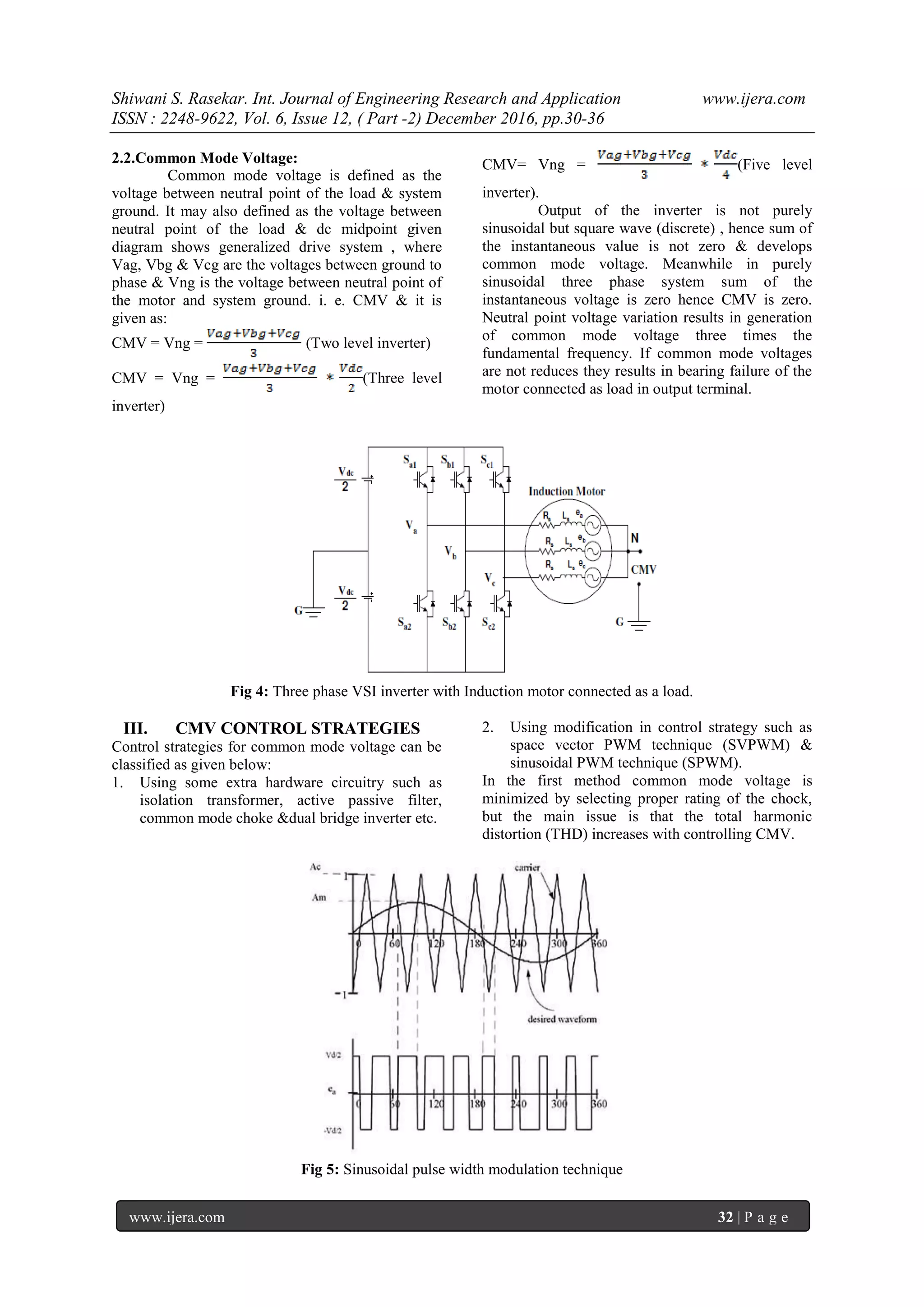 Common Mode Voltage Control in Three Level Diode Clamped Inverter | PDF