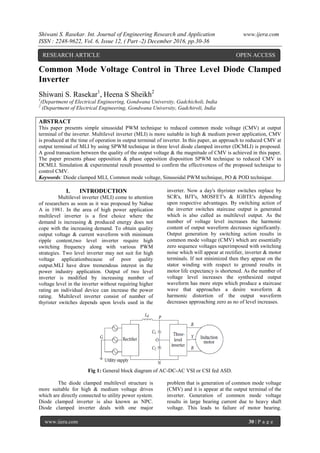 Common Mode Voltage Control in Three Level Diode Clamped Inverter | PDF