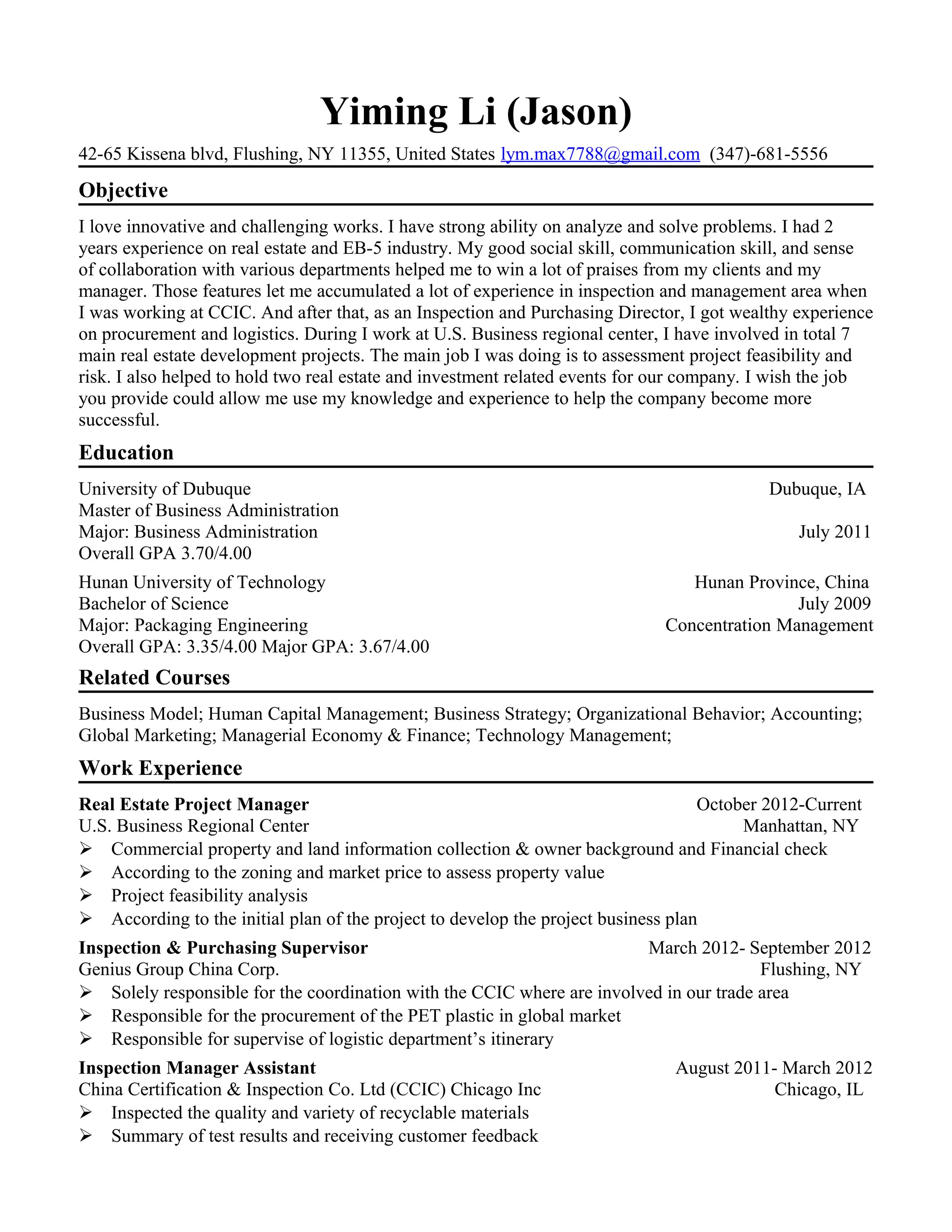 Resume_Yiming Li | DOC