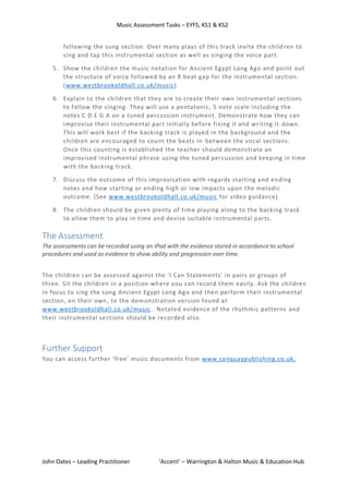 EYFS_KS1_KS2_Music Assessment Tasks - John Oates | PDF