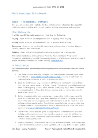 EYFS_KS1_KS2_Music Assessment Tasks - John Oates | PDF
