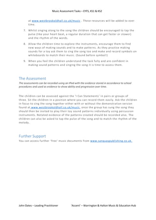 EYFS_KS1_KS2_Music Assessment Tasks - John Oates | PDF