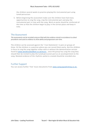 EYFS_KS1_KS2_Music Assessment Tasks - John Oates | PDF