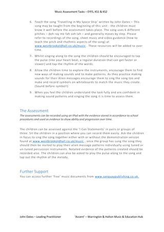 EYFS_KS1_KS2_Music Assessment Tasks - John Oates | PDF
