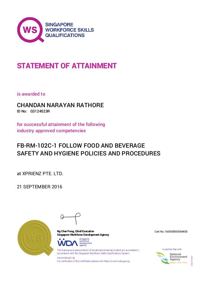 Chandan Food Hygiene Certificate Chandan Food Hygiene Certificate