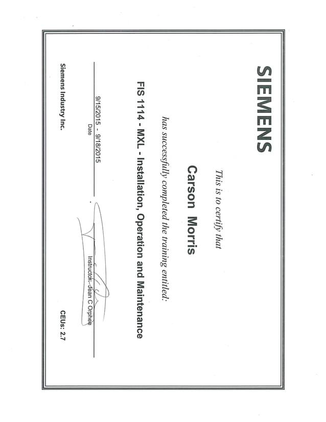 Siemens IOM Cert | PDF