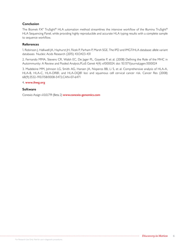 Illumina TruSight HLA Sequencing Panel_Biomek FXP Automated Workstation | PDF | Genetics | Science