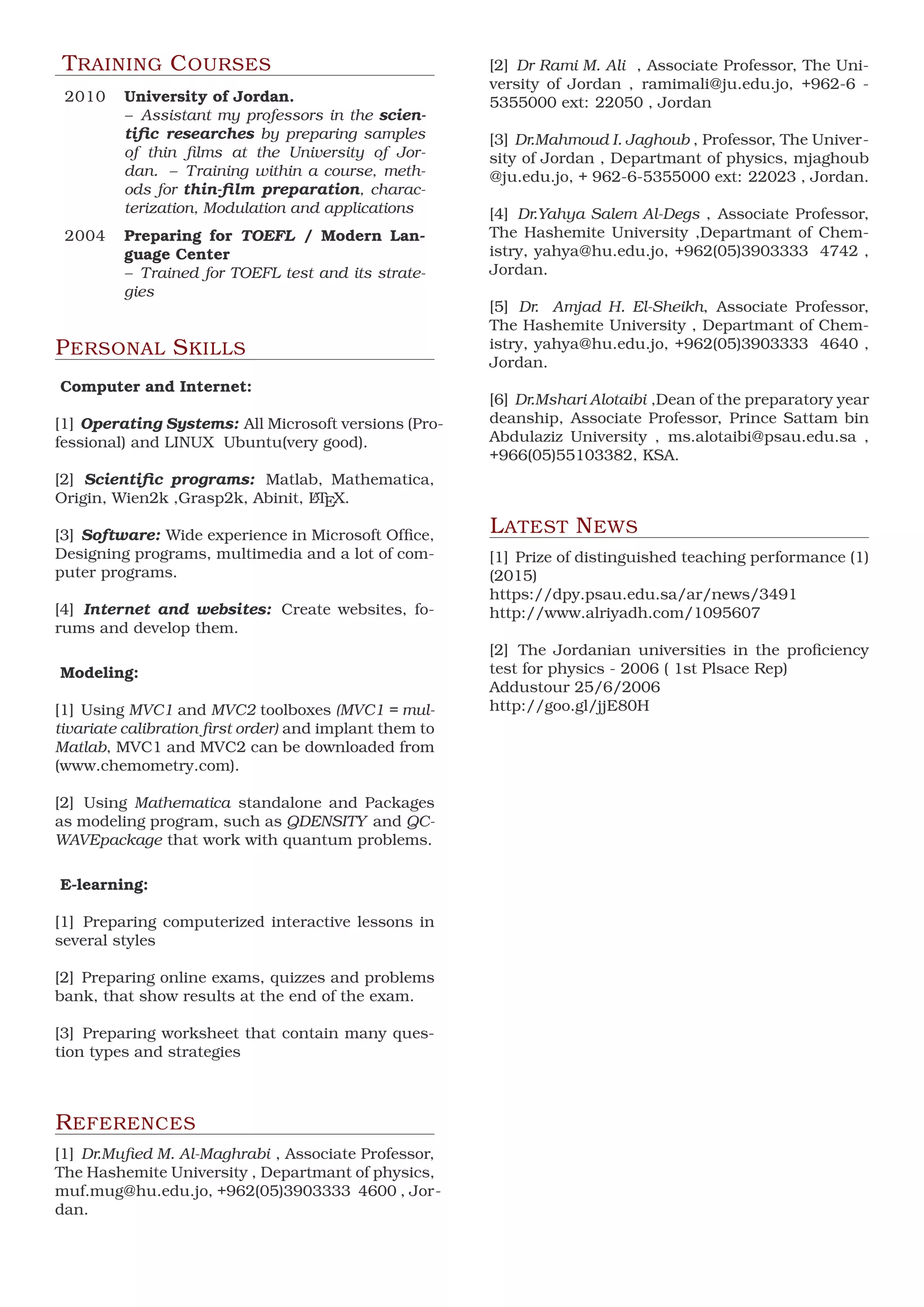 anas yousef CV - physics e new 2016 LaTeX | PDF | Education