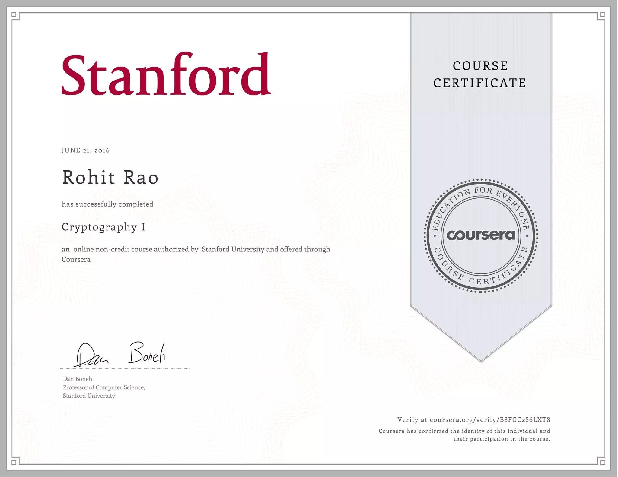Stanford_Cryptography_Certificate | PDF