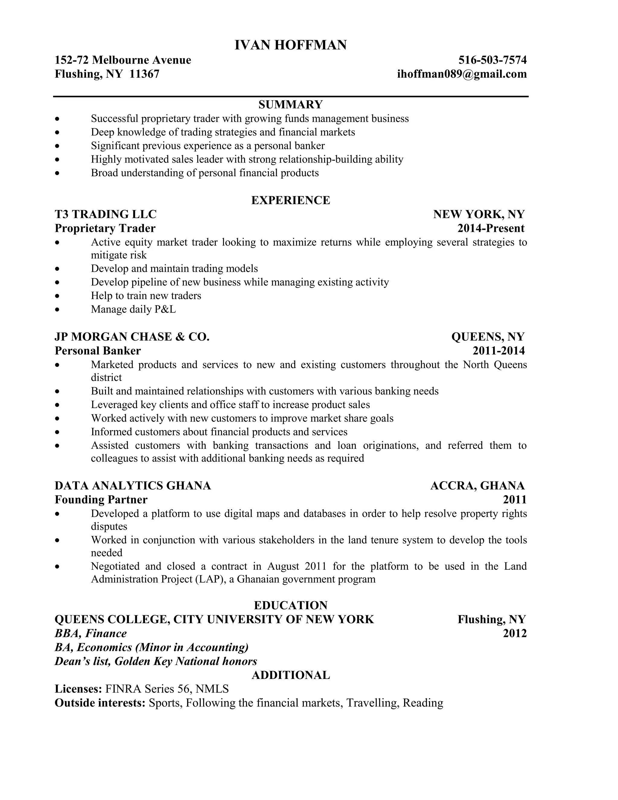 Ivan Hoffman Resume | PDF