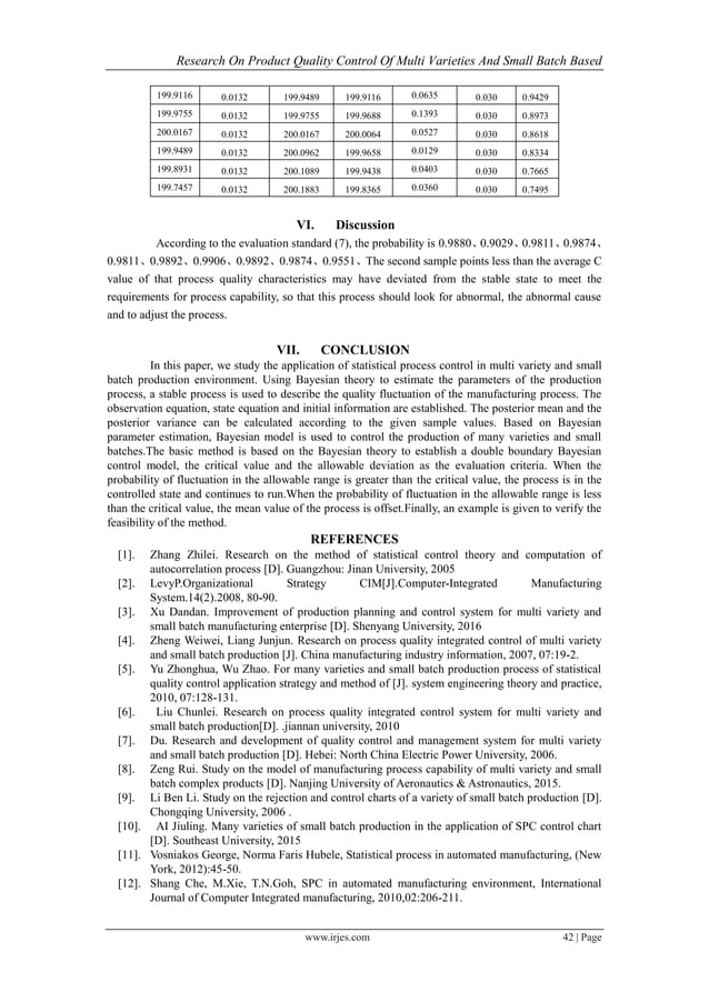 Research on product quality control of multi varieties and small batch based on Bayesian theory ...