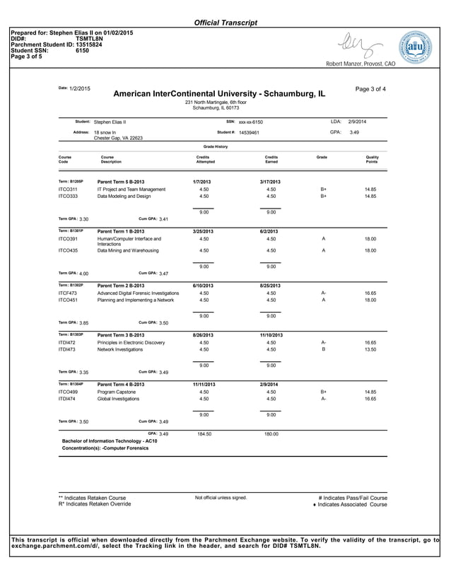school transcript | PDF